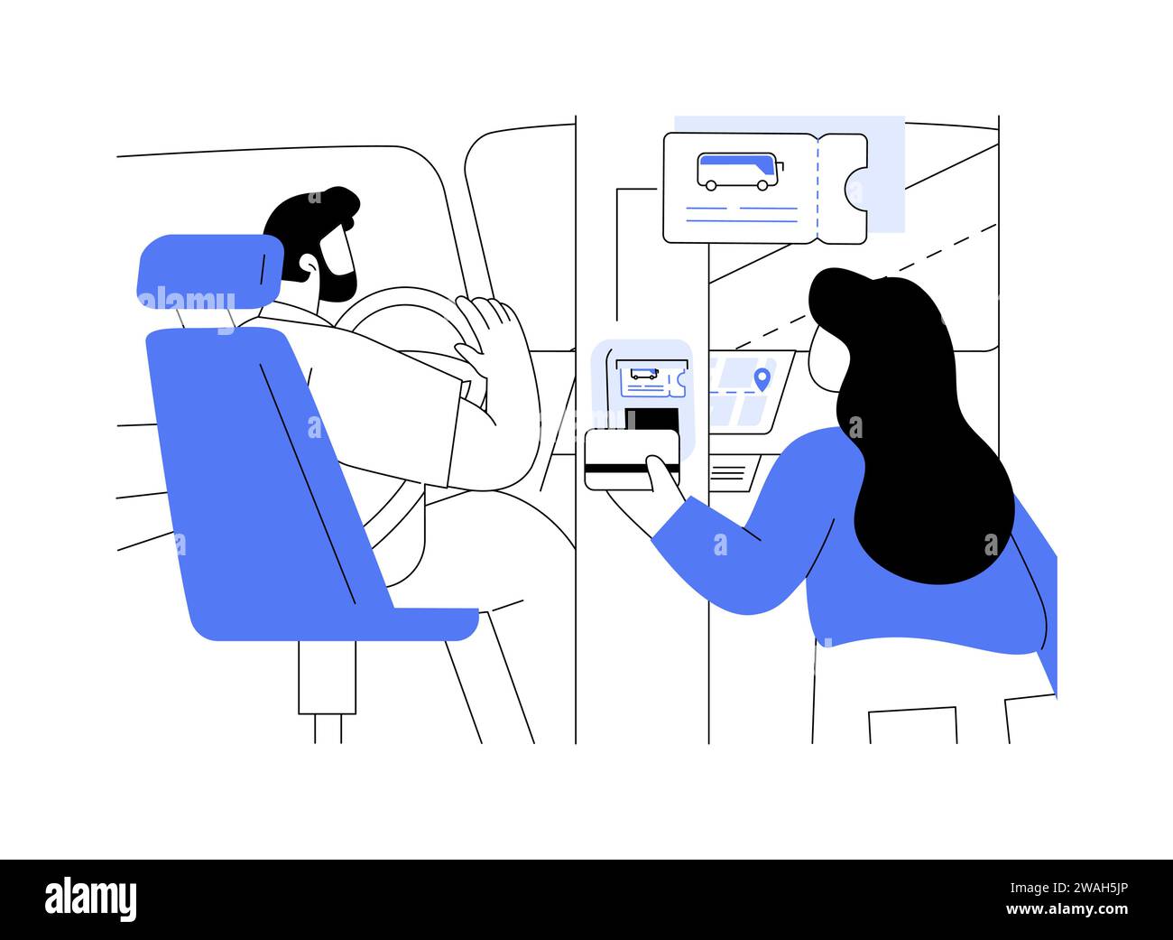 Buying ticket in a bus abstract concept vector illustration Stock ...