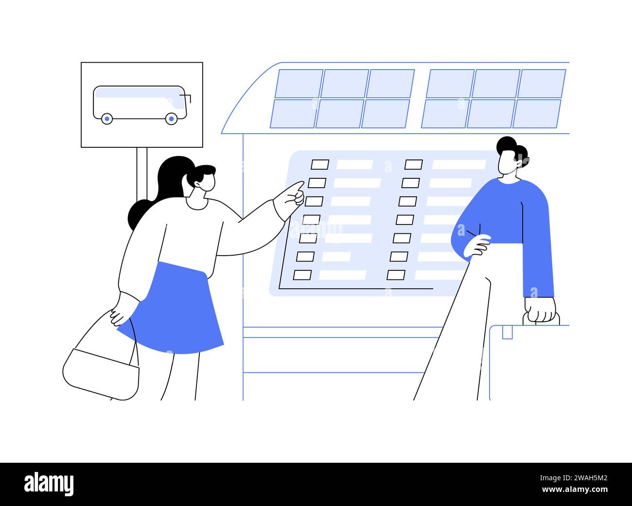 Smart bus stop abstract concept vector illustration Stock Vector Image ...