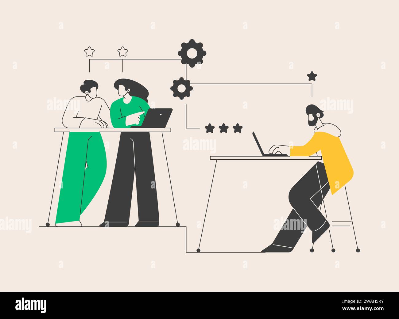 Collaboration abstract concept vector illustration Stock Vector Image ...