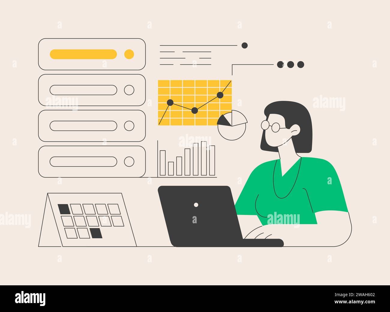 Analytics and data science abstract concept vector illustration Stock ...