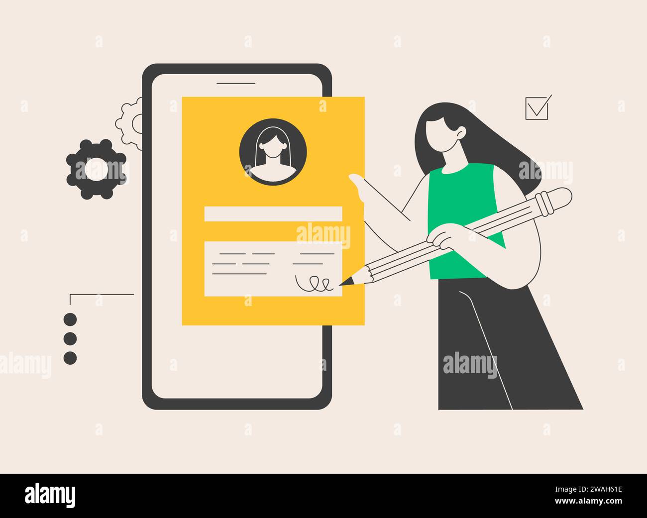 Electronic signature abstract concept vector illustration Stock Vector ...