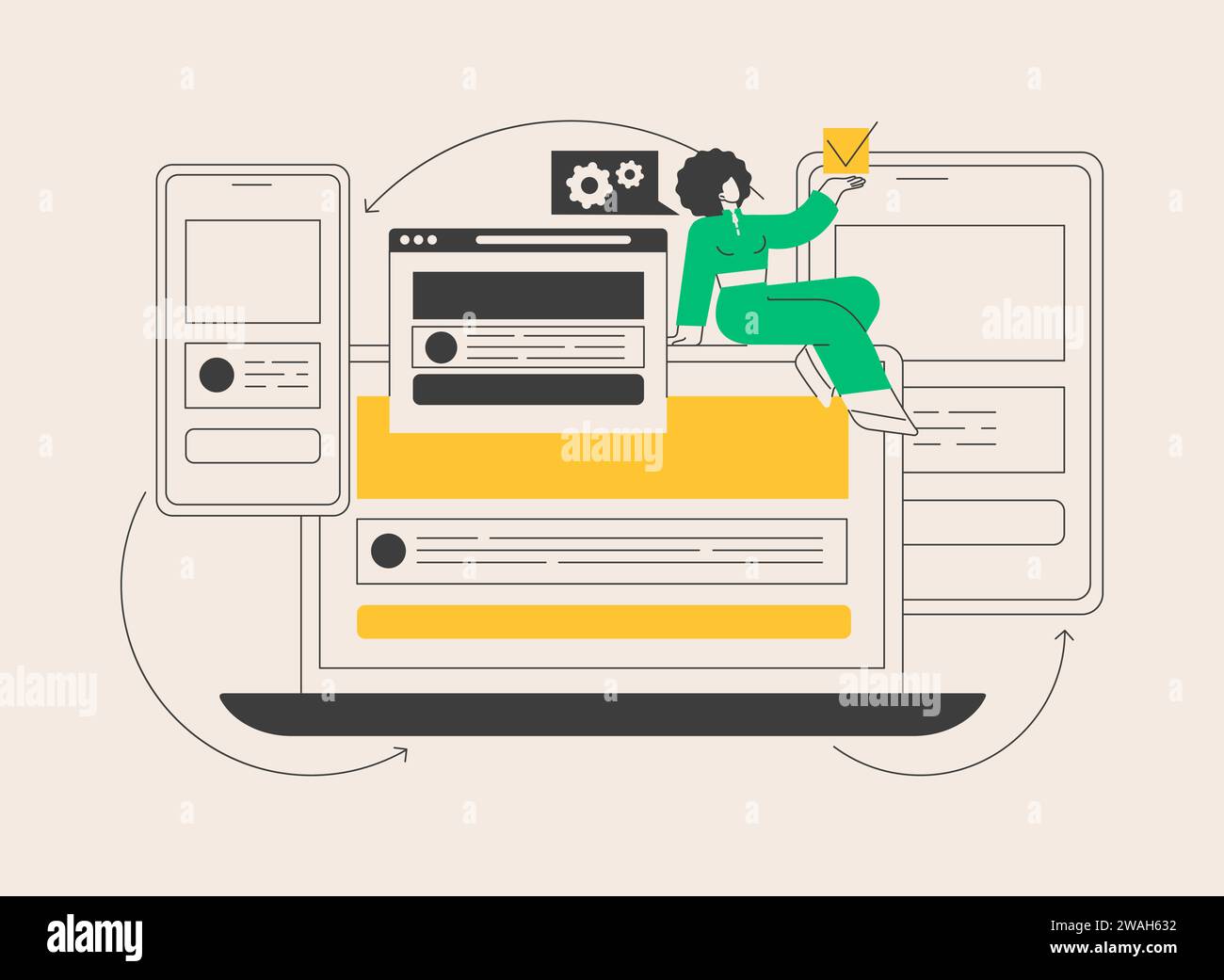 Responsive web design abstract concept vector illustration Stock Vector ...