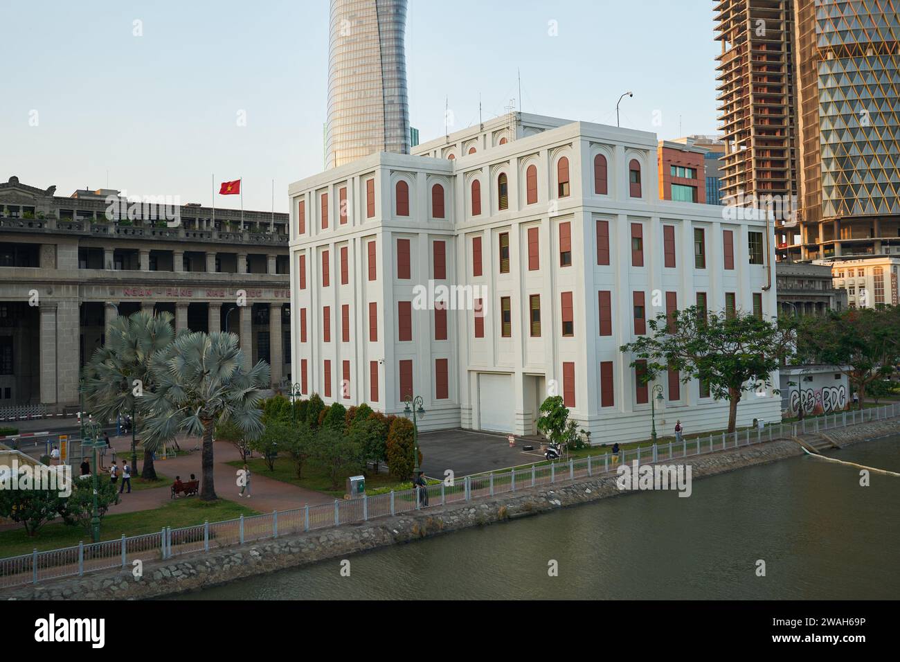 HO CHI MINH CITY, VIETNAM - MARCH 25, 2023: view from Mong Bridge in Ho ...