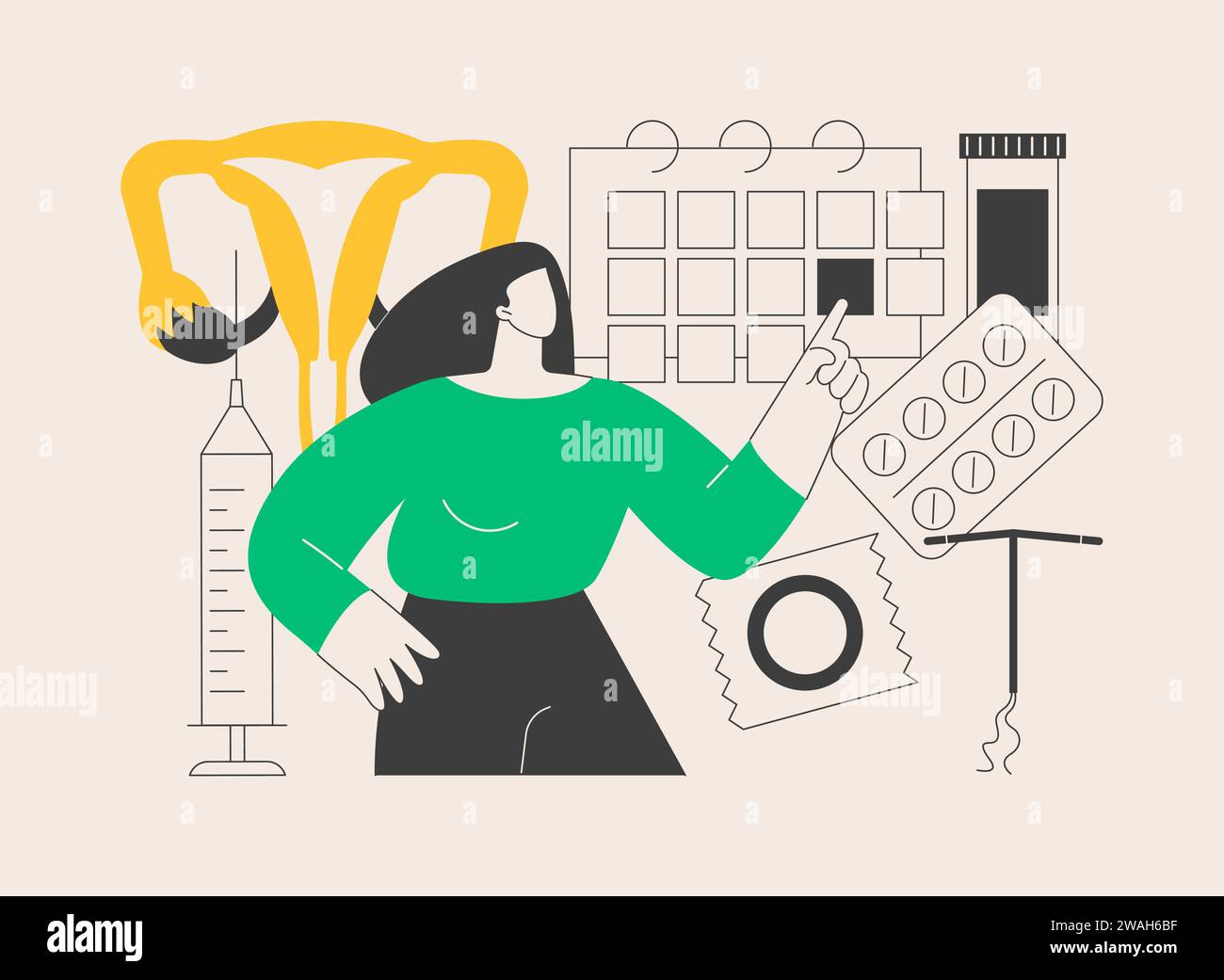 Female contraceptives abstract concept vector illustration Stock Vector ...