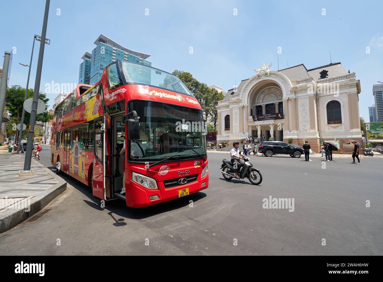 HO CHI MINH CITY, VIETNAM - MARCH 26, 2023: City Sightseeing double ...