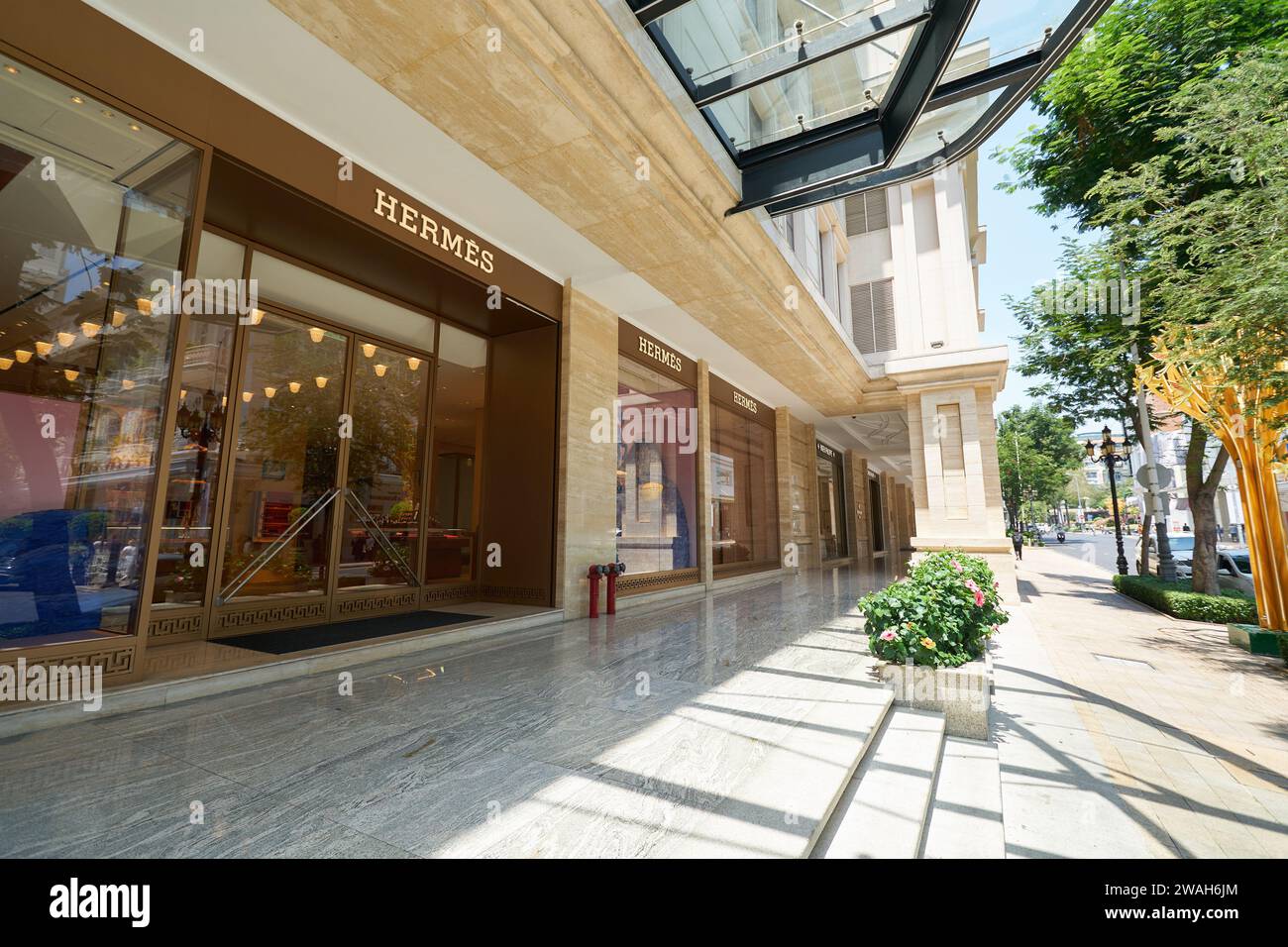 HO CHI MINH CITY, VIETNAM - MARCH 26, 2023: Hermes storefront in Ho Chi ...