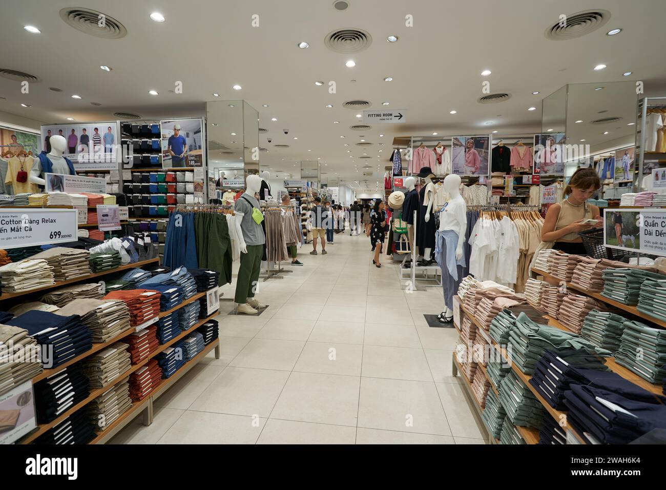 HO CHI MINH CITY, VIETNAM - MARCH 26, 2023: interior shot of Uni Qlo ...