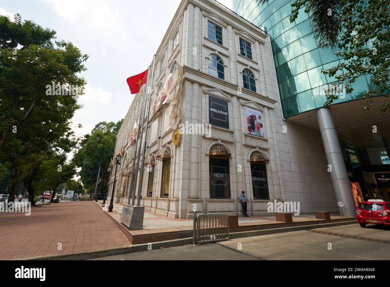 HO CHI MINH CITY, VIETNAM - MARCH 26, 2023: street level view of Diamond Plaza shopping mall in ...