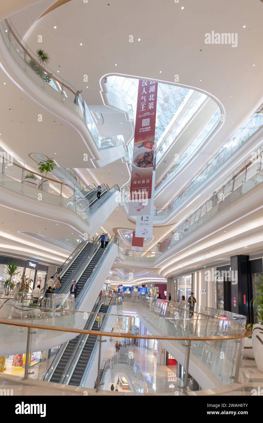 Shenzhen, China, January 04, 2023: interior of Uniwalk Center. This is ...