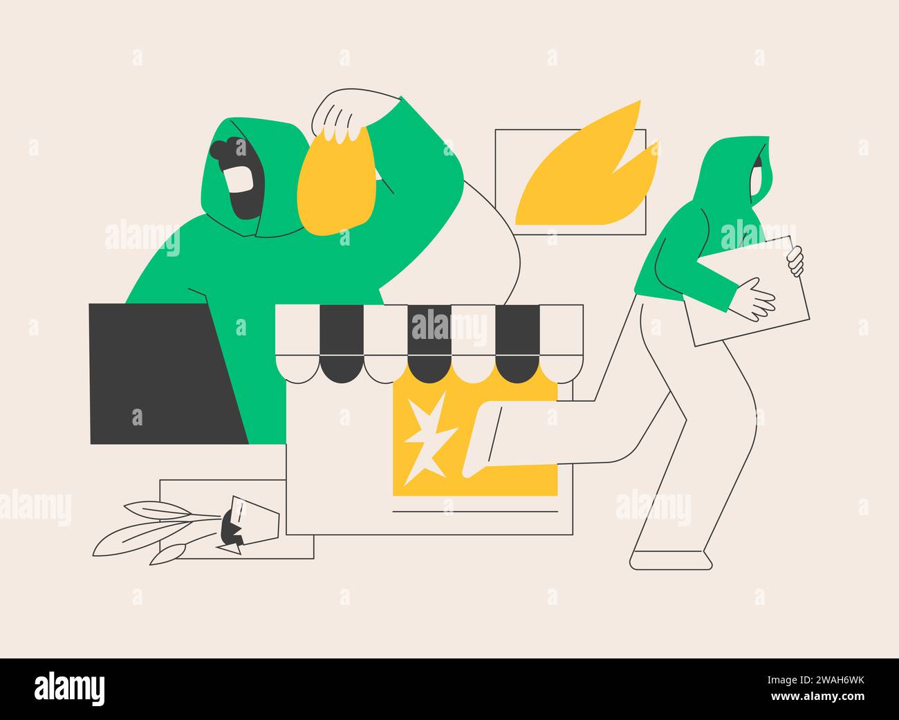 Looting abstract concept vector illustration Stock Vector Image & Art ...