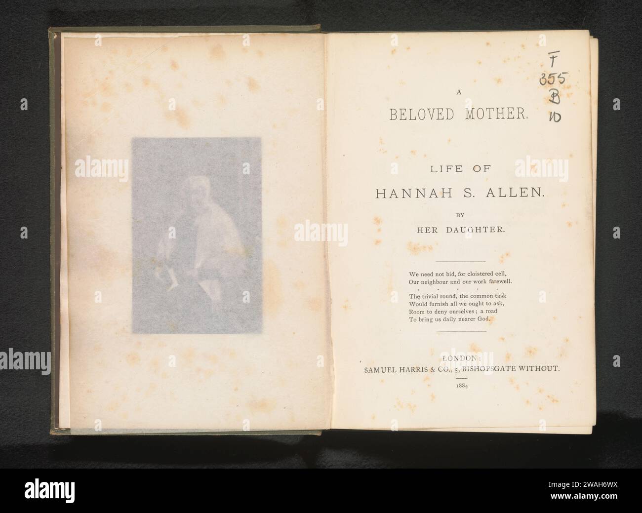 A beloved mother, Jane Budge, 1884 book London paper. linen (material ...