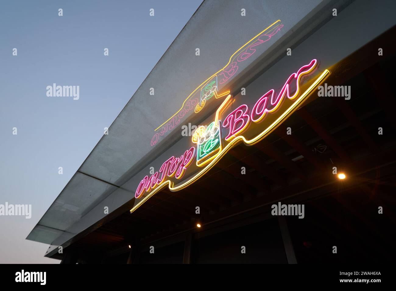 HO CHI MINH CITY, VIETNAM - MARCH 26, 2023: OnTop Bar sign over ...