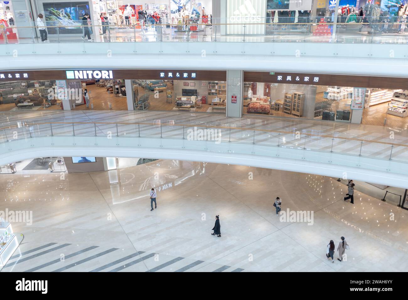 Shenzhen, China, January 04, 2023: interior of Uniwalk Center. This is ...