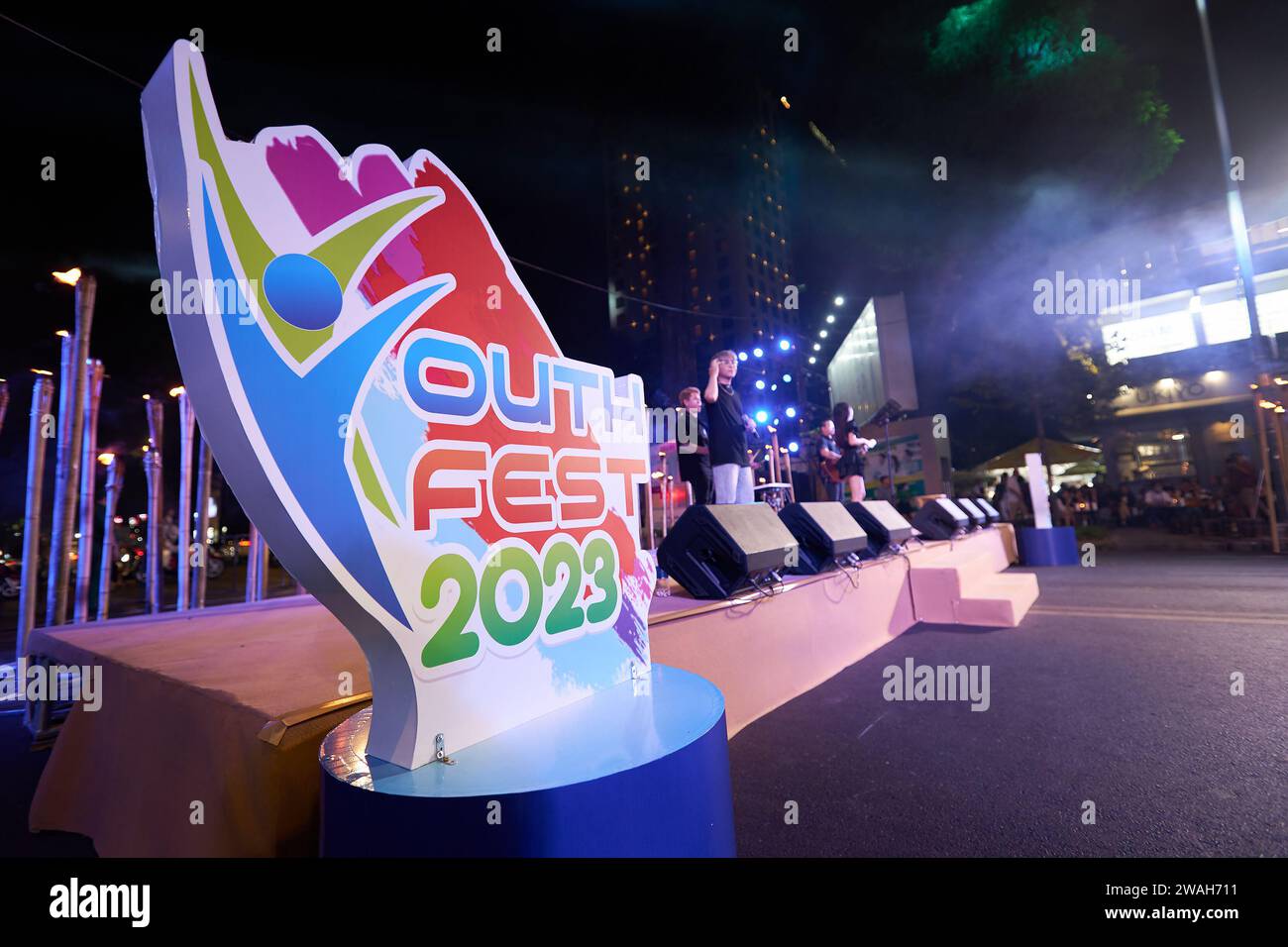 HO CHI MINH CITY, VIETNAM - MARCH 26, 2023: Youth Fest 2023 sign as ...