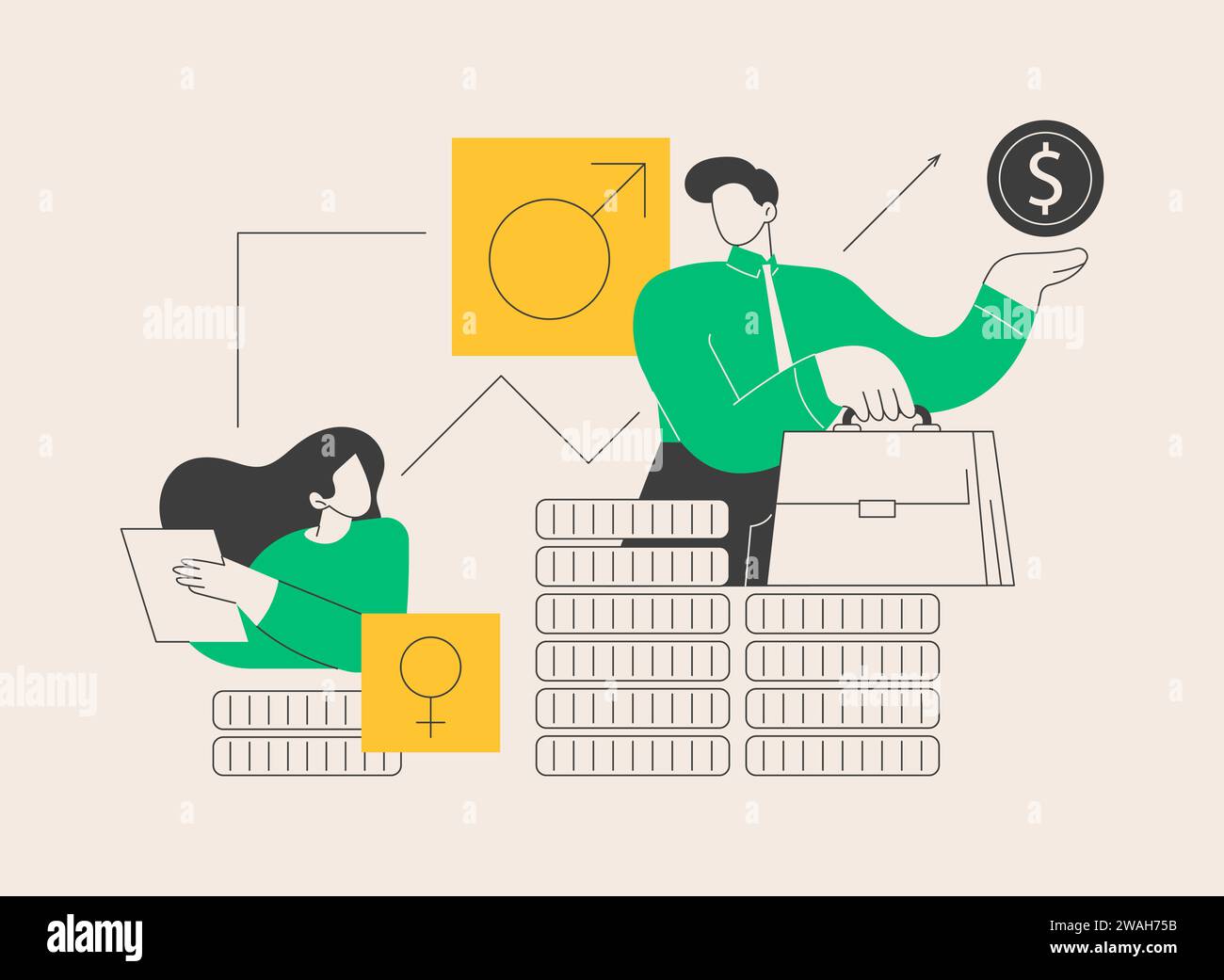 Gender discrimination abstract concept vector illustration Stock Vector ...