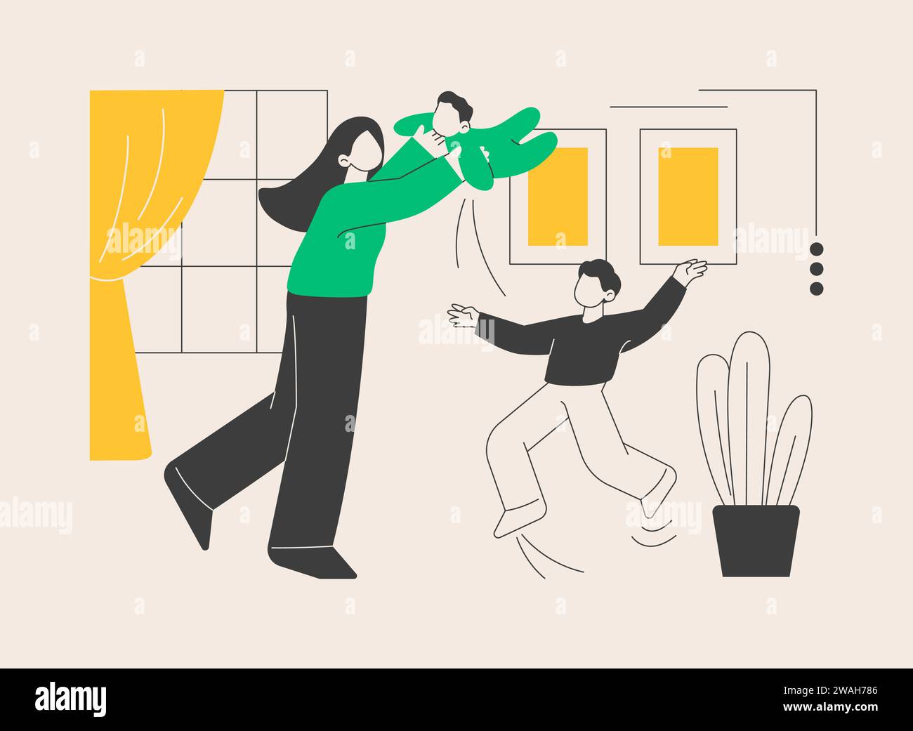 Single parent abstract concept vector illustration Stock Vector Image ...