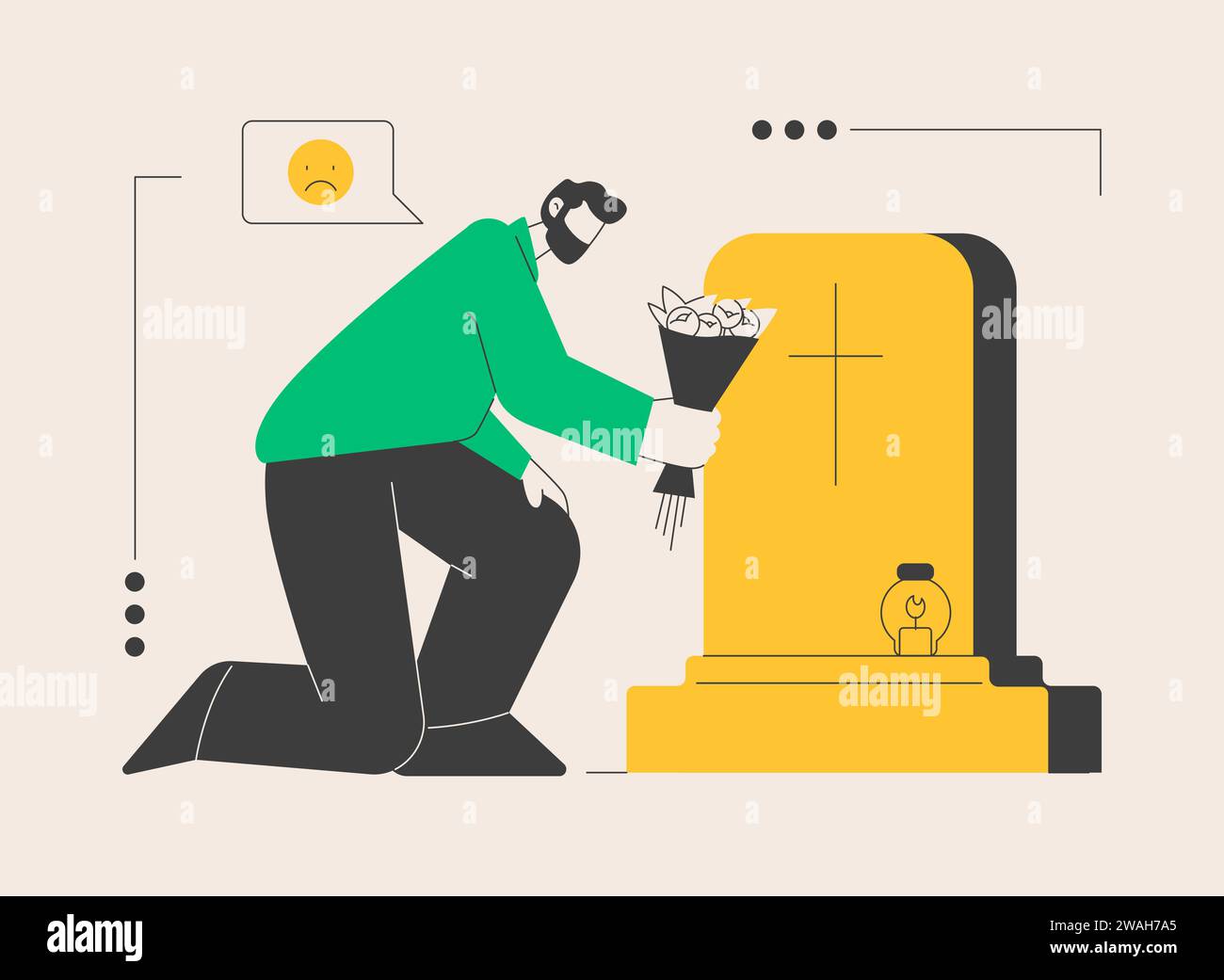 Loss of partner illustration Stock Vector Images - Alamy