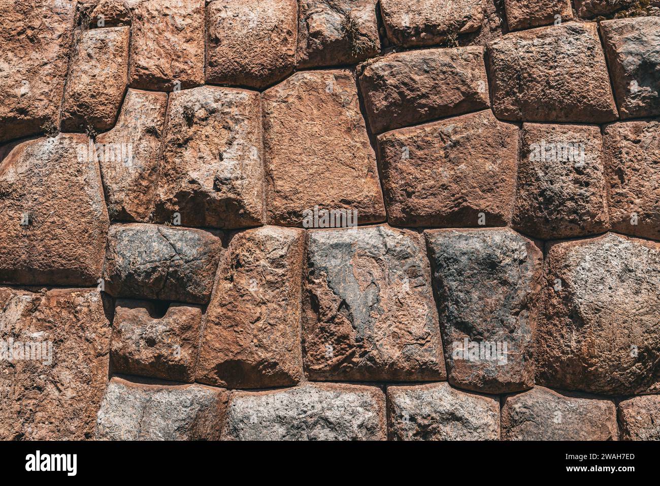 Cusco, Peru, Historical city center, stone wall details, INCA culture ...
