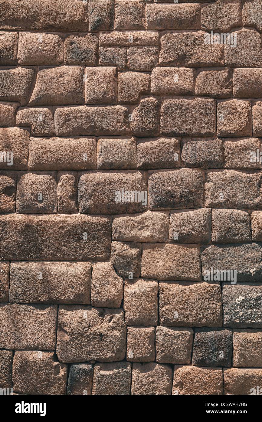 Cusco, Peru, Historical city center, stone wall details, INCA culture ...