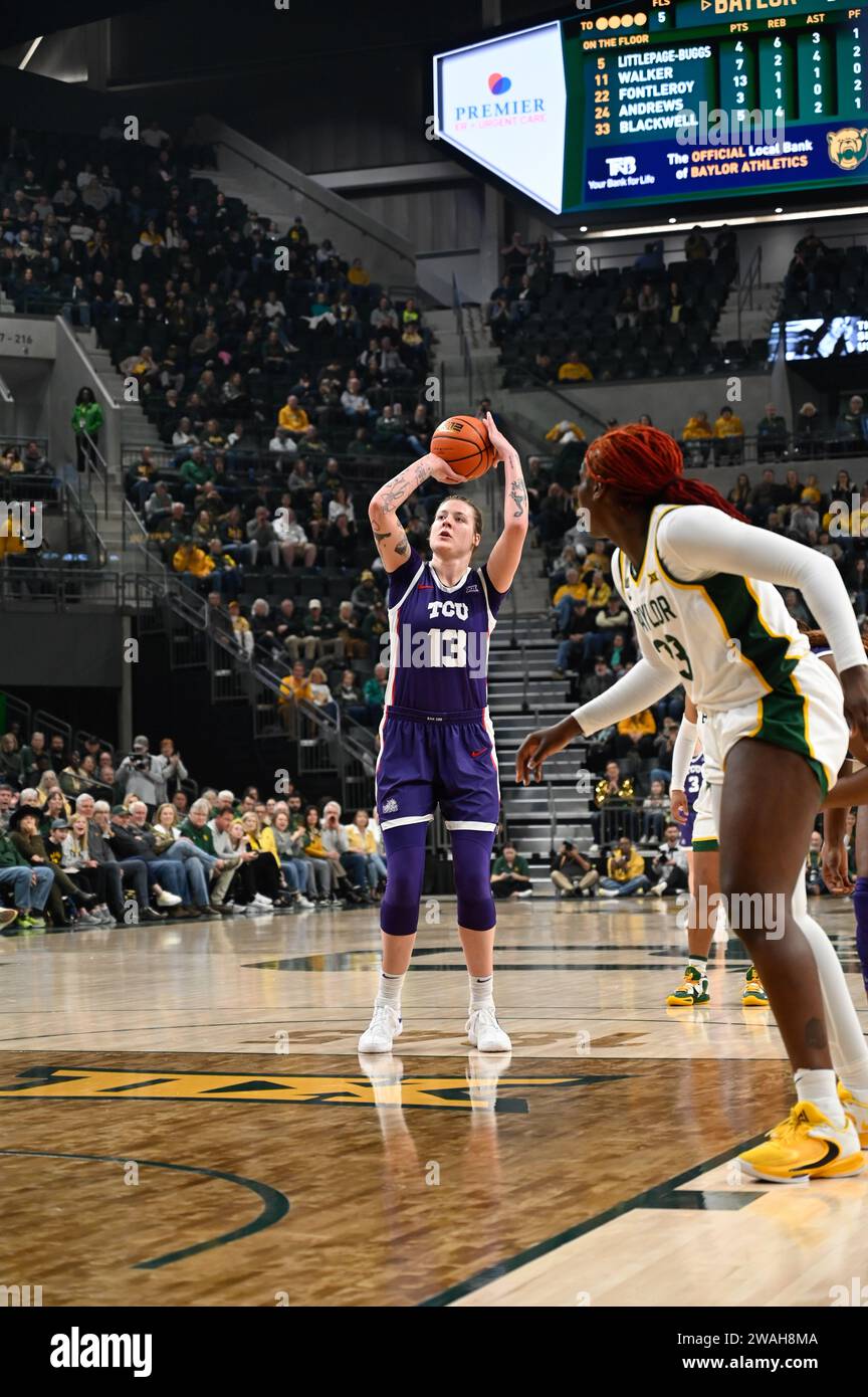 Waco, Texas, USA. 3rd Jan, 2024. TCU Horned Frogs forward Sedona Prince ...