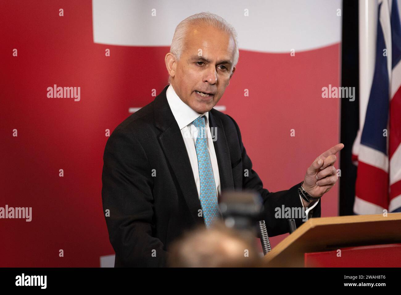 London, UK. 03rd Jan, 2024. Deputy leader of Reform UK Ben Habib speaks ...