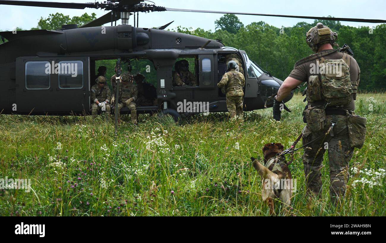 Rangers from 2nd Battalion, 75th Ranger Regiment, and members of the K9 ...
