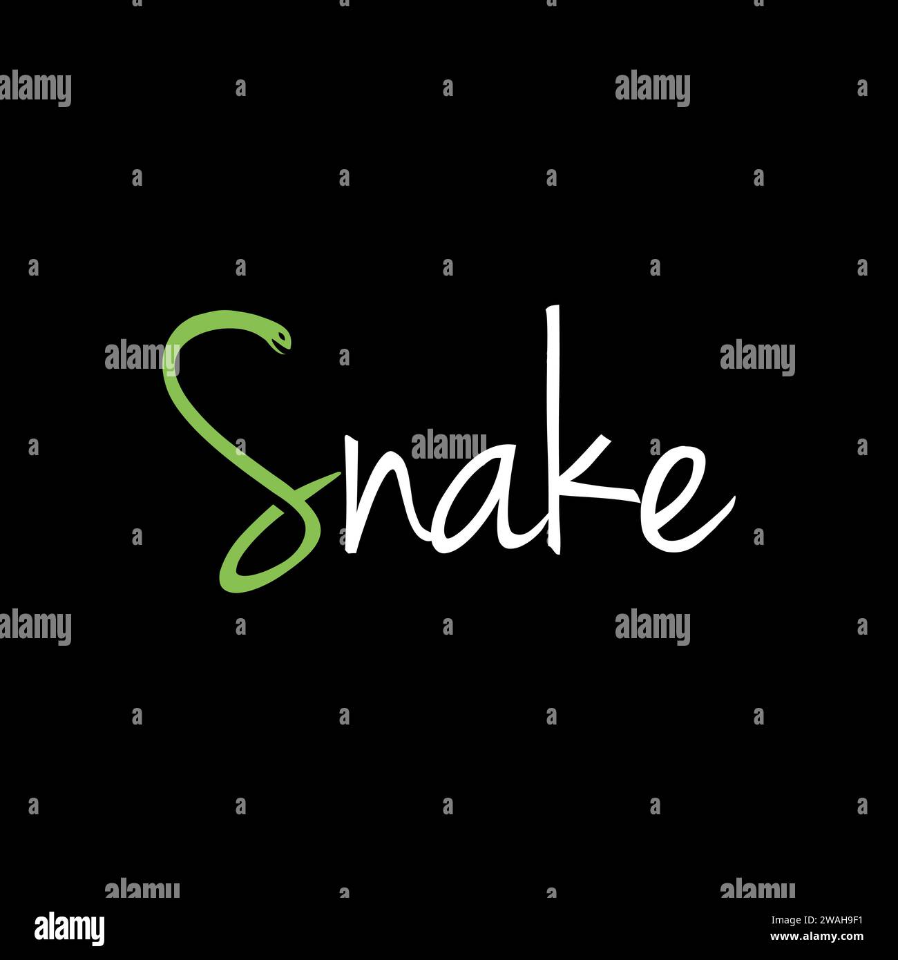 letter S for snake wordmark logo icon vector logo template on black ...
