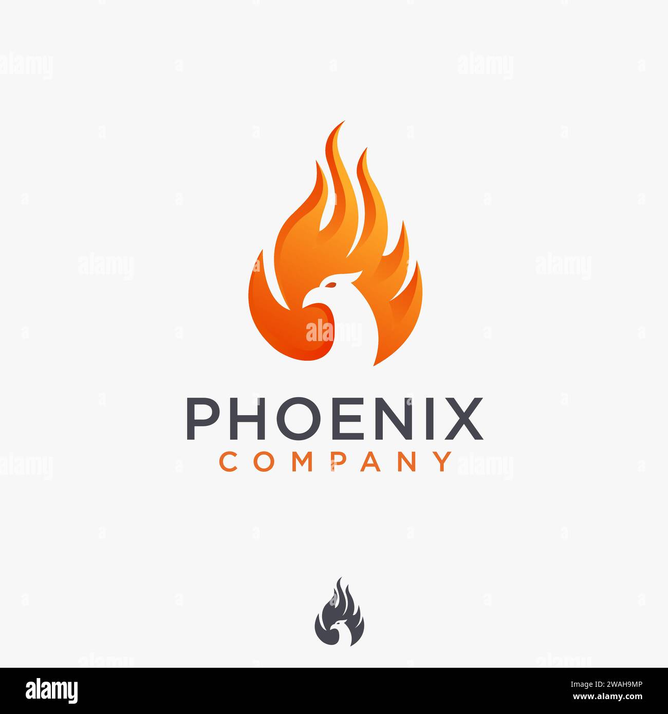 Modern abstract Fire phoenix logo icon vector template on white ...