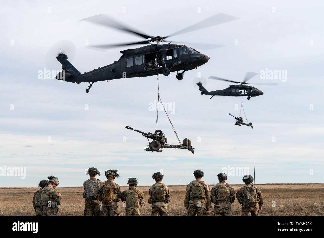 Artillery soldiers with Bravo Battery, 3rd Battalion, 320th Field Artillery Regiment, 3rd ...