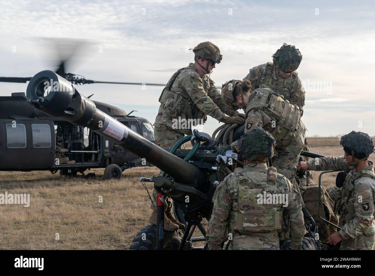Artillery soldiers with Bravo Battery, 3rd Battalion, 320th Field Artillery Regiment, 3rd ...