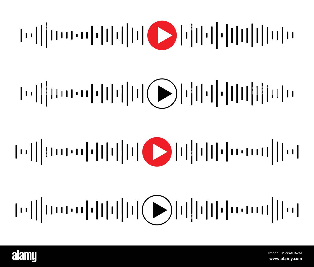Sound wave icon, podcast player interface, music symbol, sound wave, loading progress bar and ...