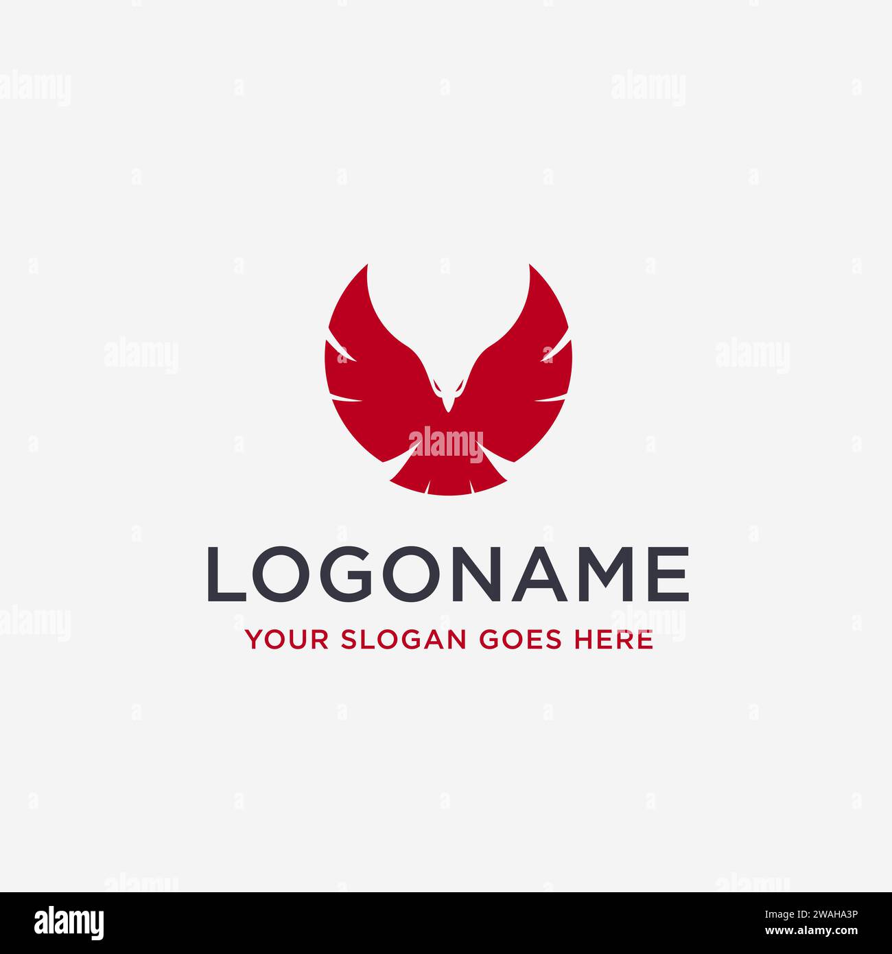 Abstract negative space flying eagle logo icon vector template on white ...