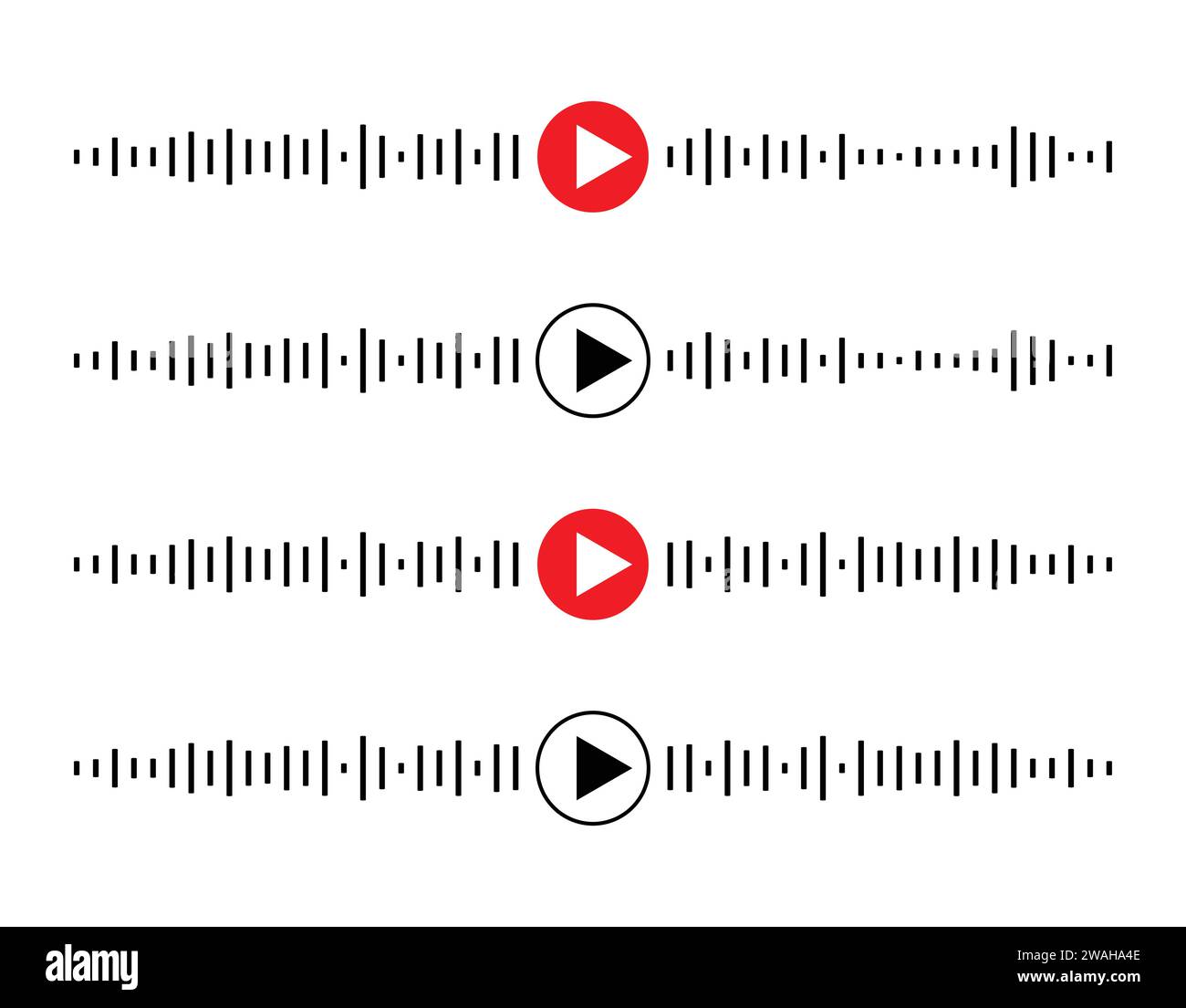 Sound wave icon, podcast player interface, music symbol, sound wave, loading progress bar and ...