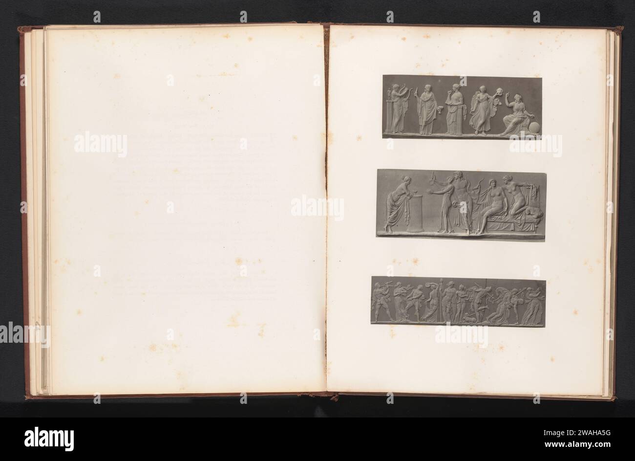 Bas-reliefs of five muses, Apollo that instructs Bacchus and Bacchus ...