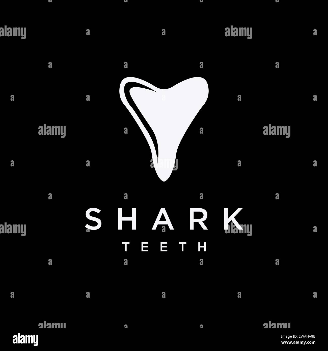 Simple Minimalist Shark Teeth Logo Icon Vector Template On Black Background Stock Vector Image 