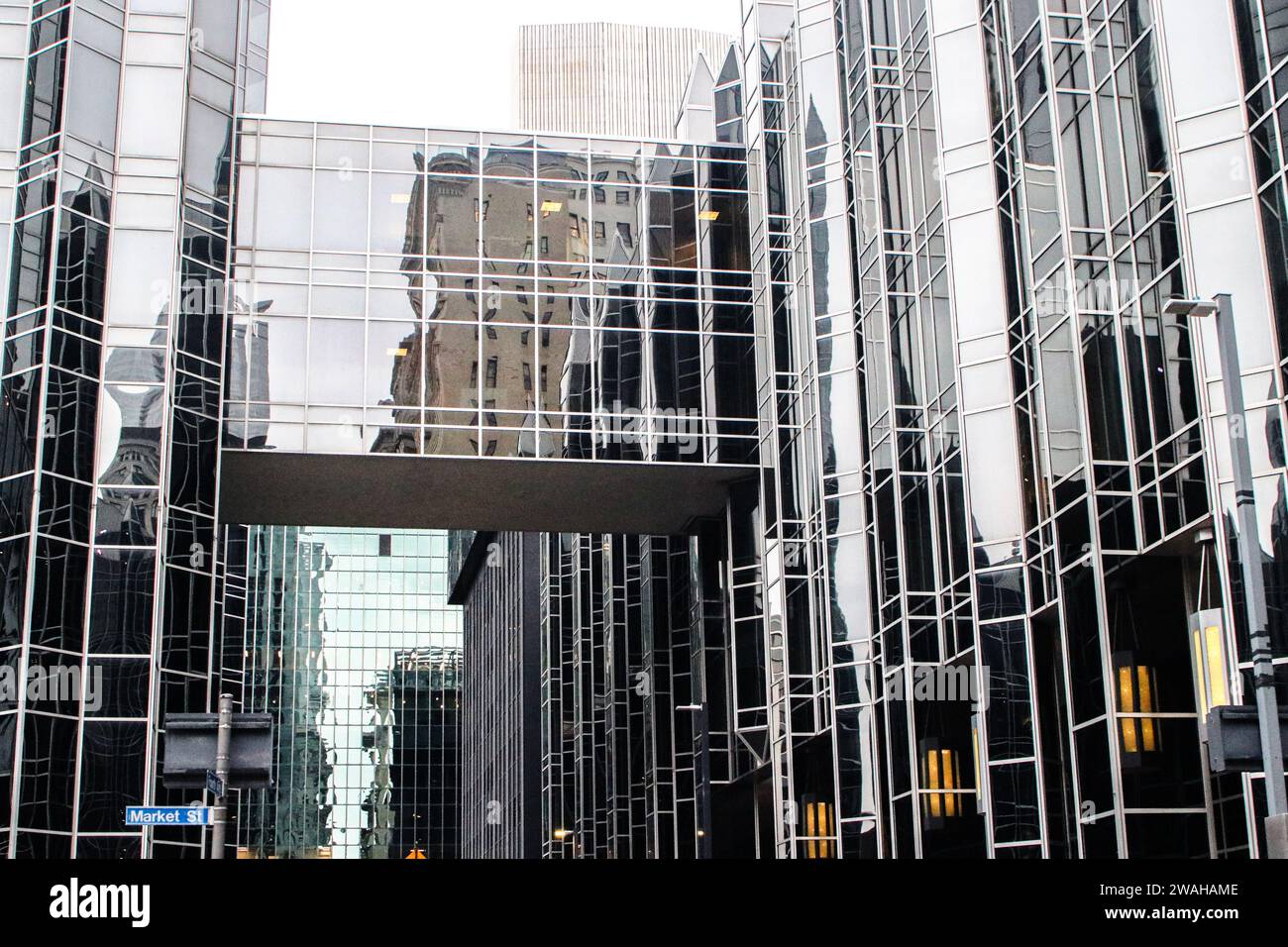Reflections and geometric lines along the building windows of the PPG ...