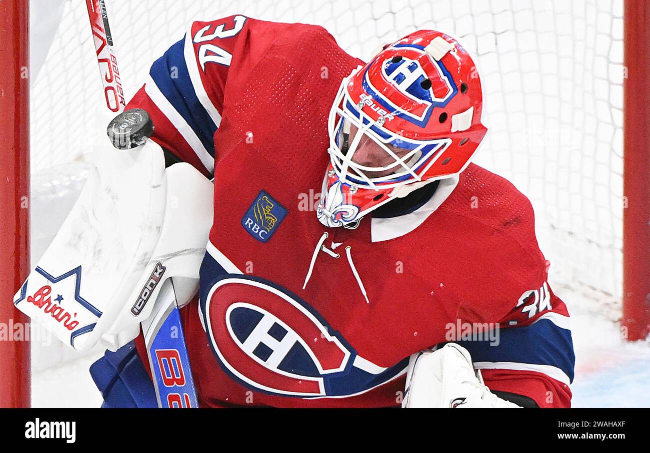 Montreal Canadiens goaltender Jake Allen makes a save against the ...