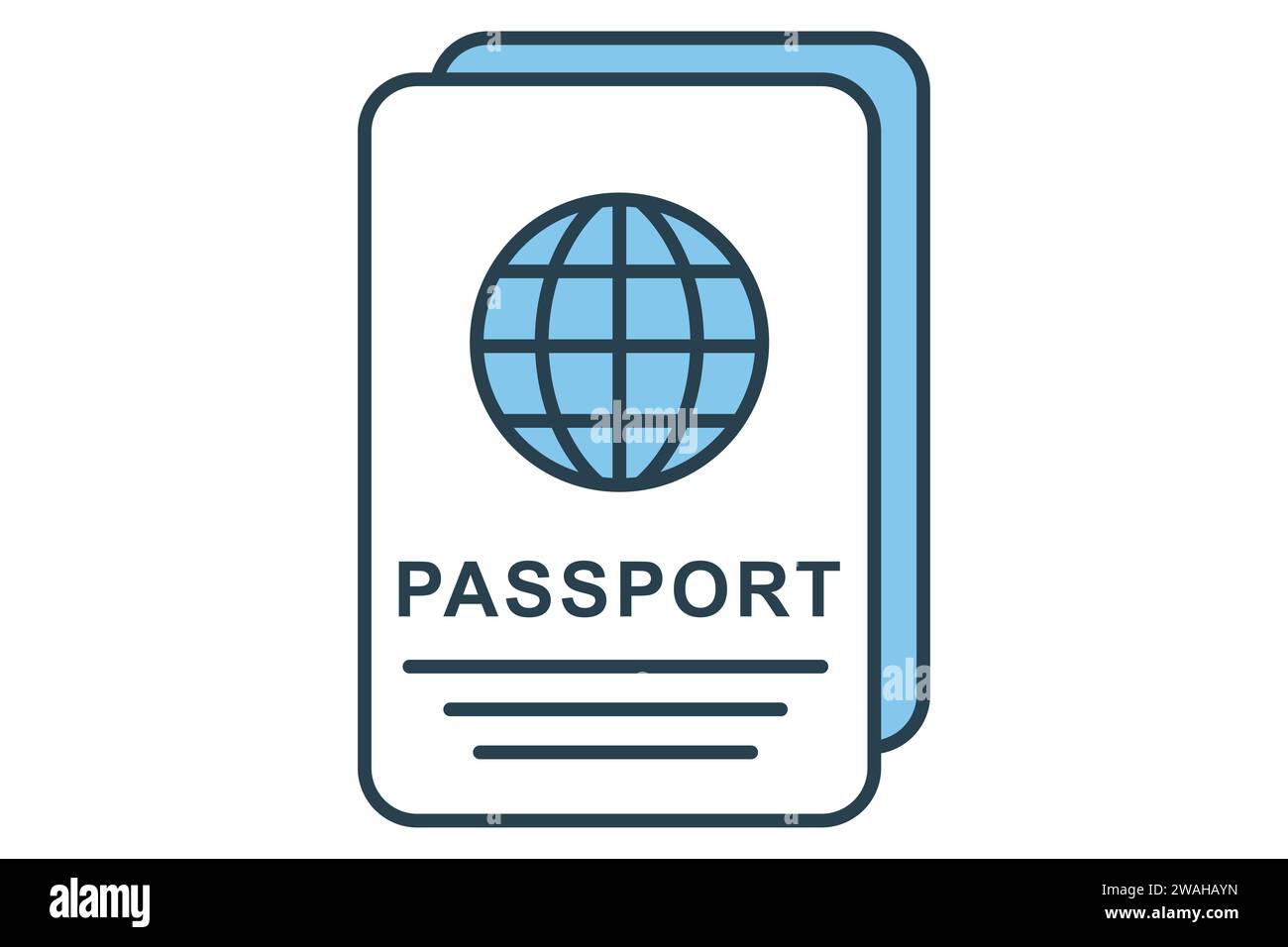 passport icon. icon related to primary travel document. flat line icon ...