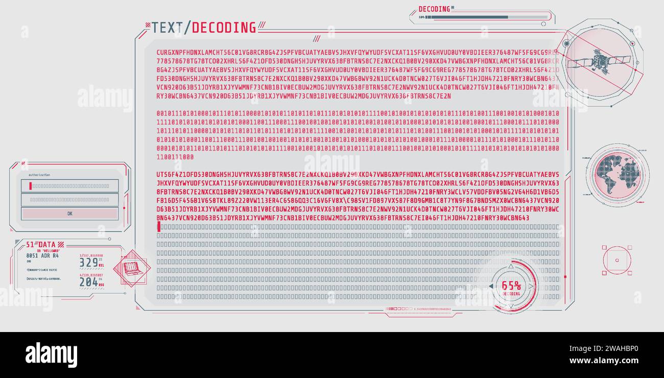 Design of a software interface for text decoding Stock Vector Image ...