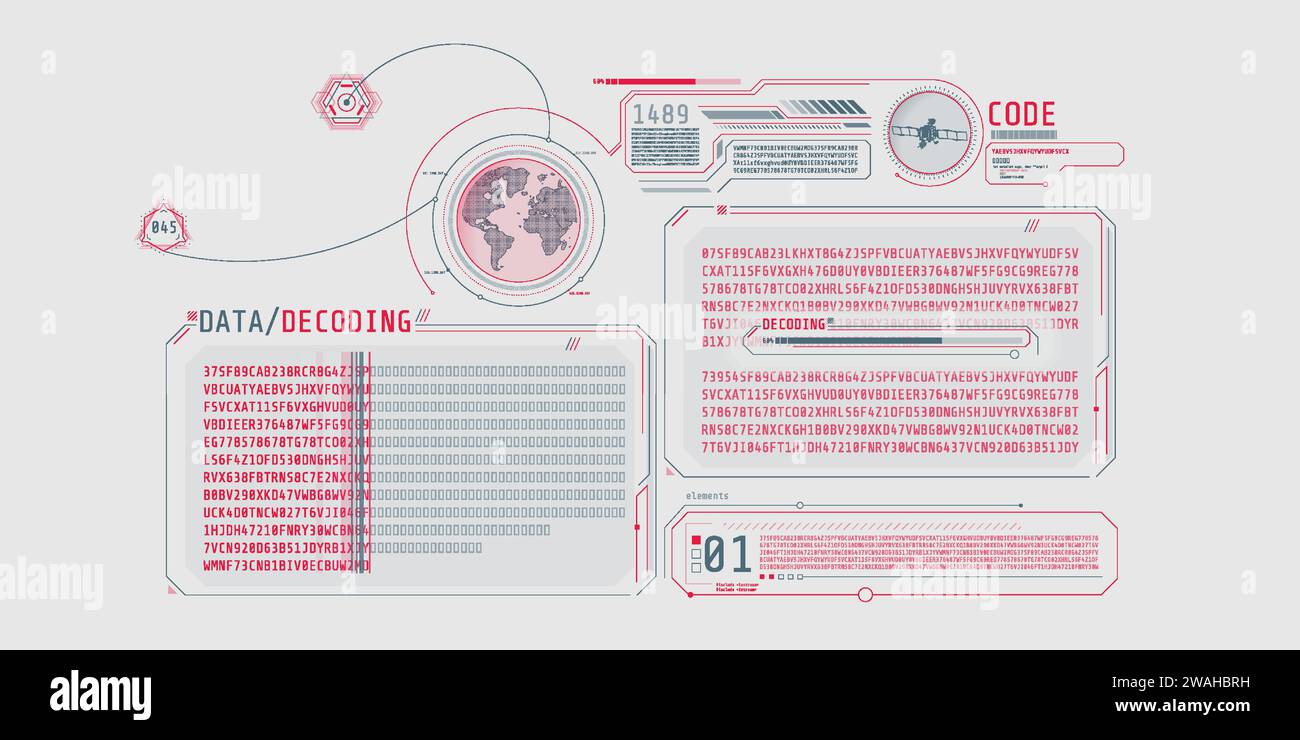 Futuristic HUD design of satellite data decoding program Stock Vector Image & Art - Alamy