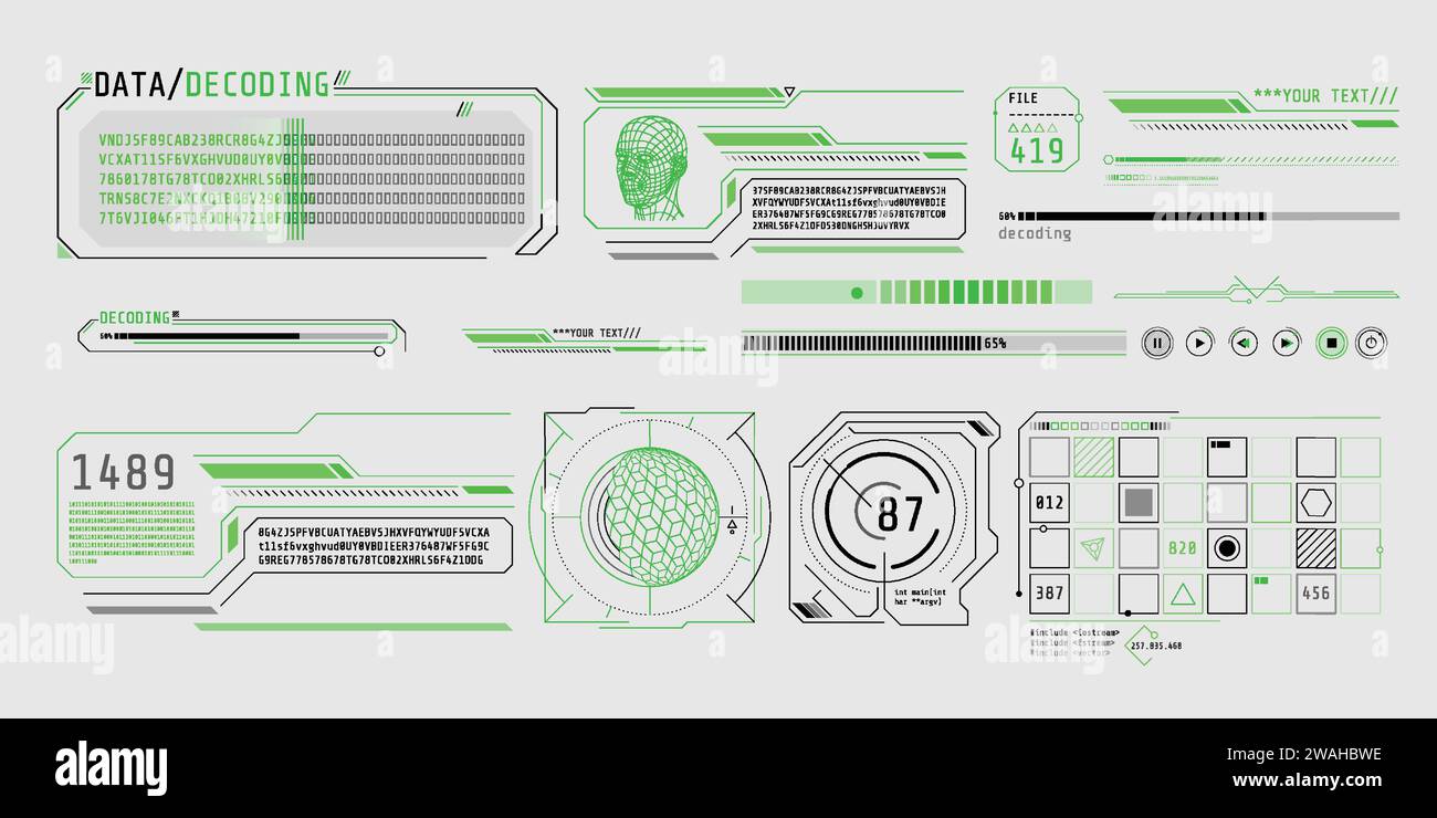 HUD interface design for decoding big data Stock Vector Image & Art - Alamy