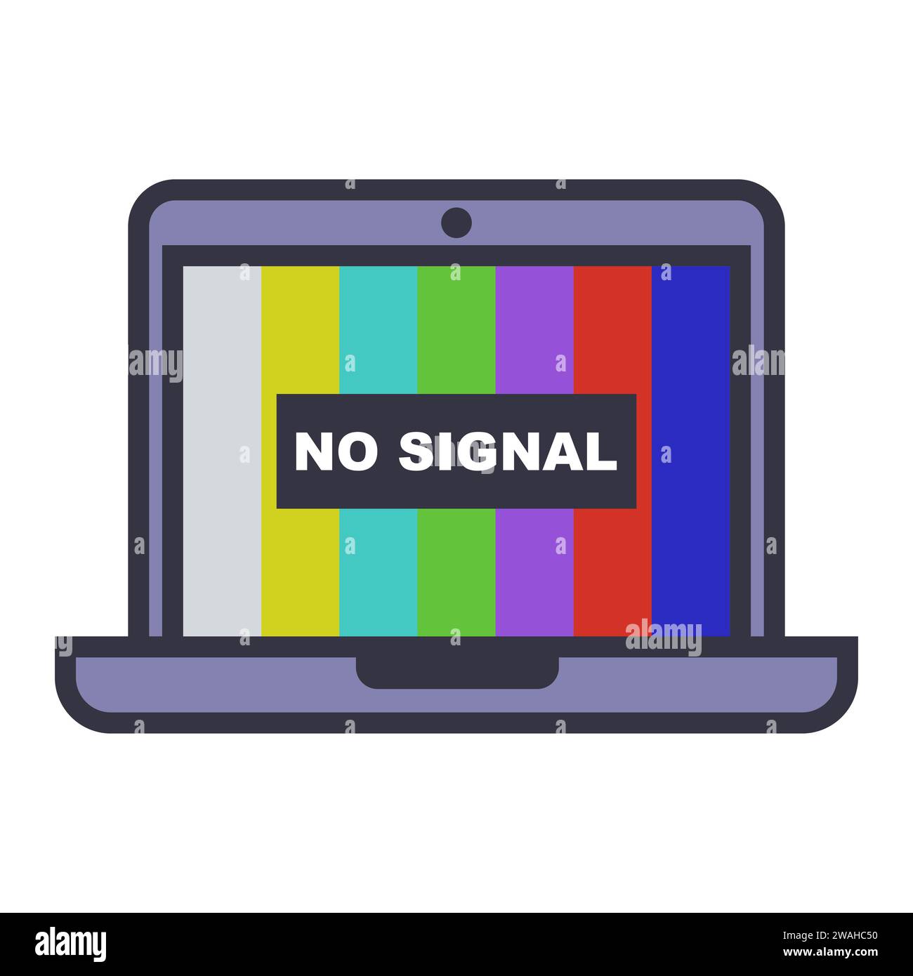 laptop is broken. no signal. flat vector illustration Stock Vector ...