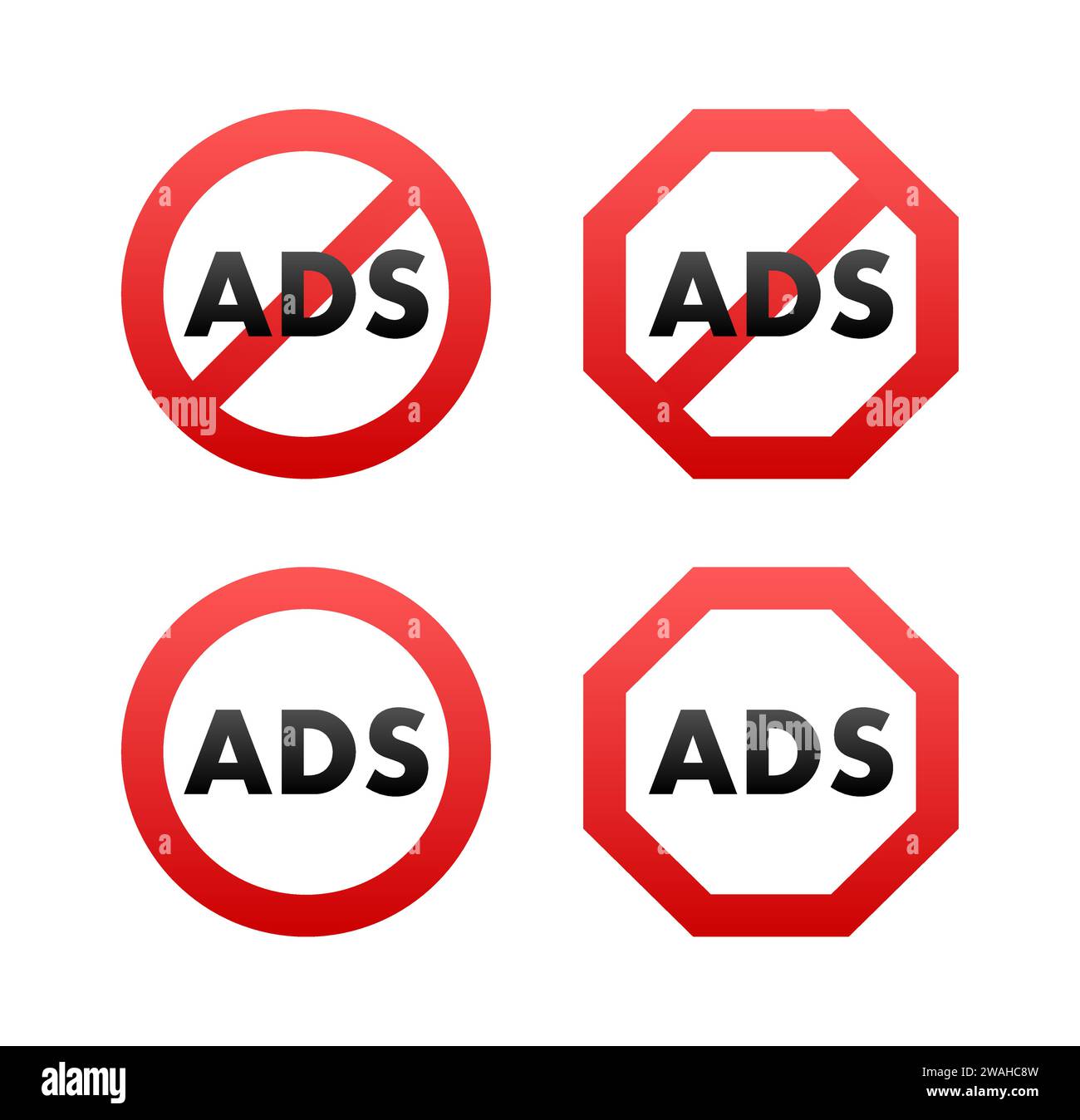 No advertisement signs vector collection, featuring different shapes ...