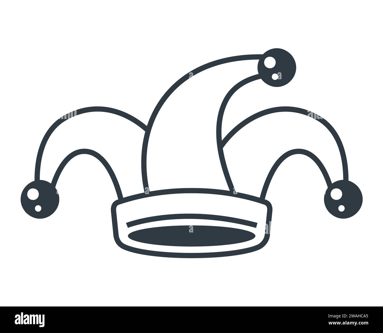 black jester's cap icon. flat vector illustration Stock Vector Image ...
