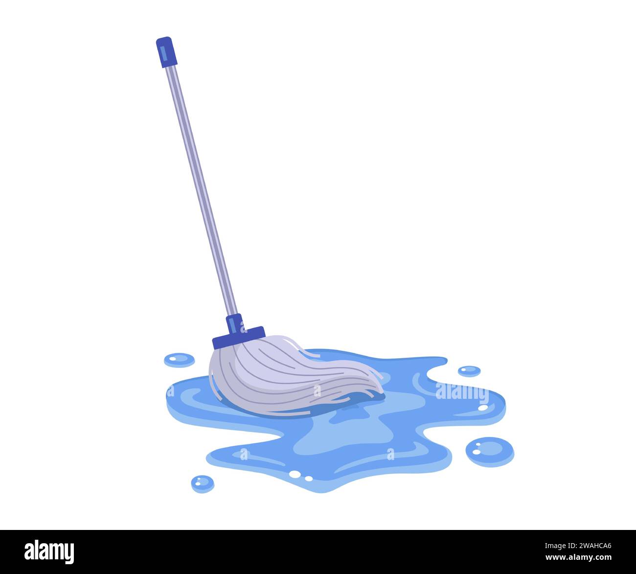 mop any spilled water. flat vector illustration Stock Vector Image ...