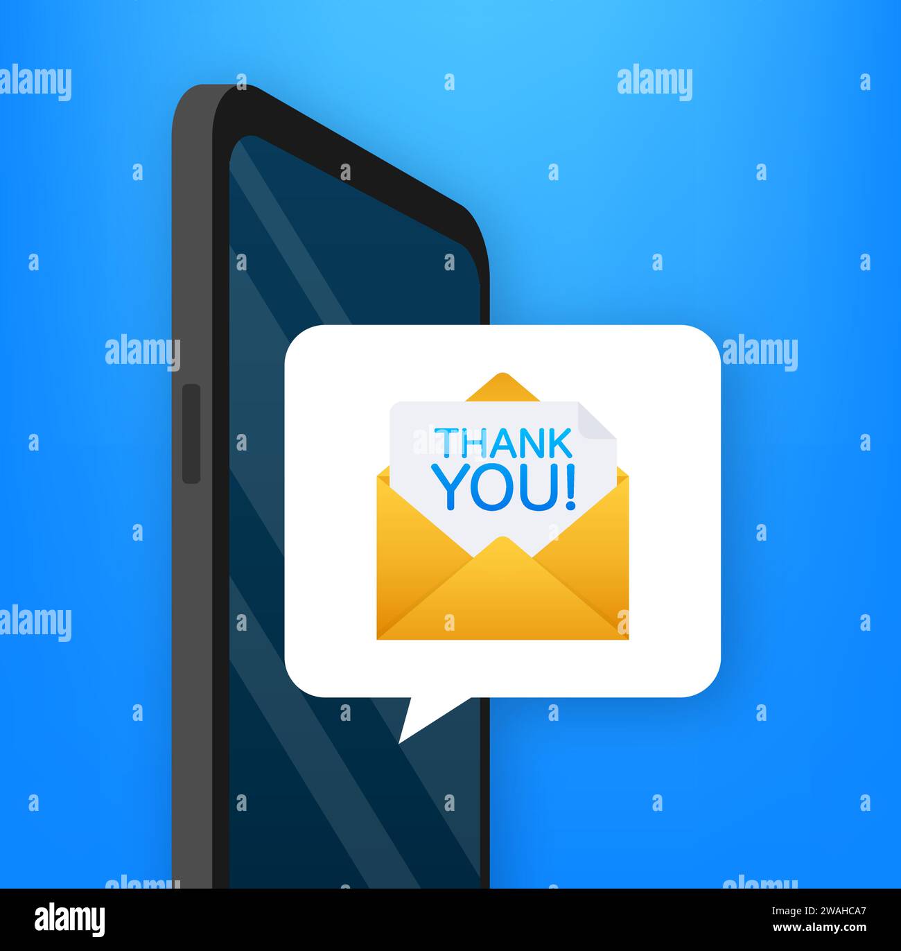 Expressing Thanks with a Smartphone Notification Vector - A vibrant ...