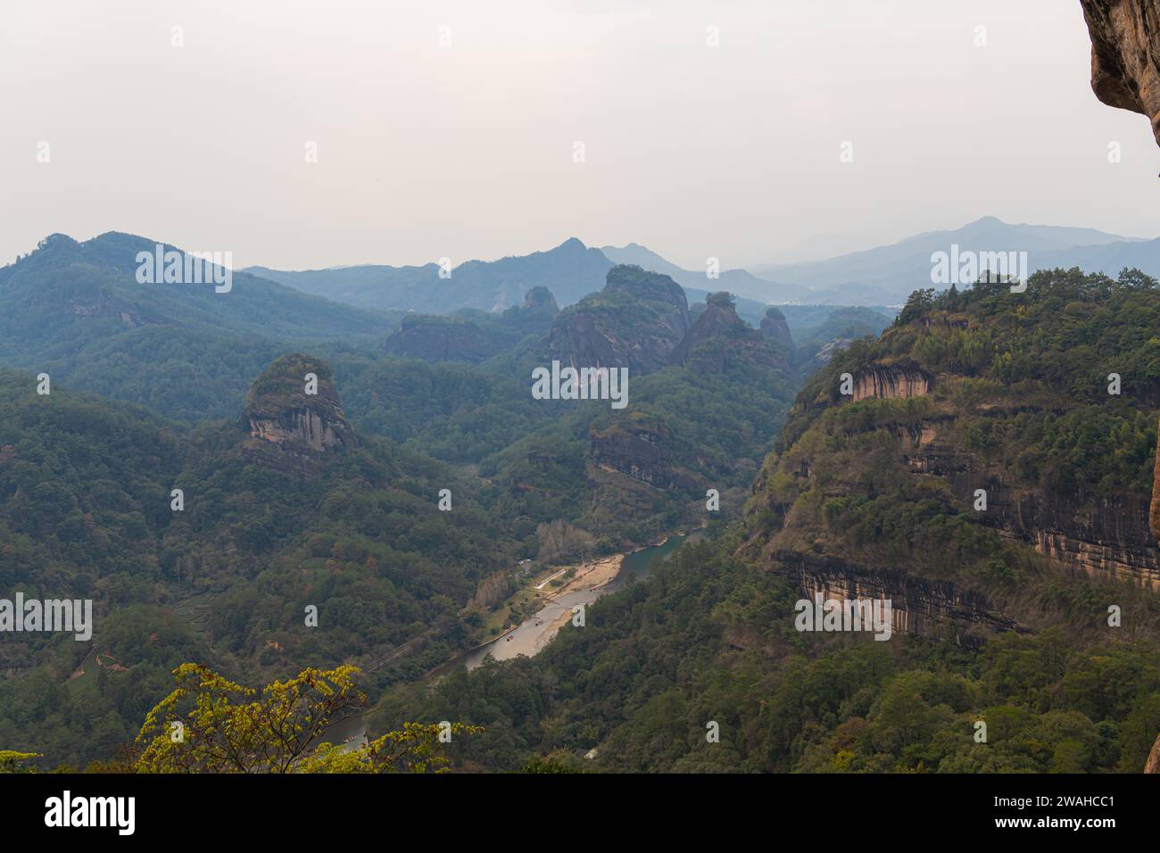 Beautiful mountain landscape of Wuyishan from Da Wang peak in Fujian ...