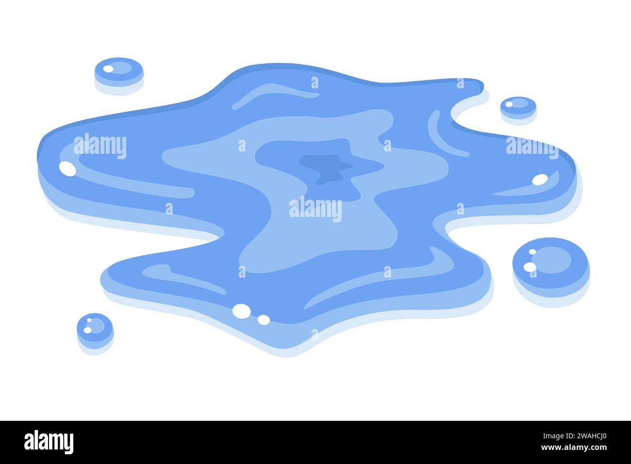 puddle water on a white background. flat vector illustration Stock ...