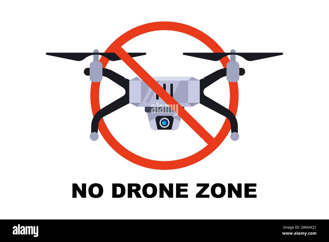 drone ban. no-fly zone. flat vector illustration Stock Vector Image ...