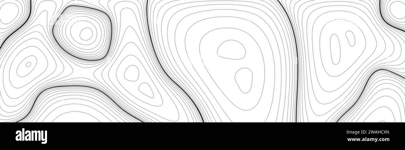 Abstract dotted lines footer. Topographic contour map concept ...